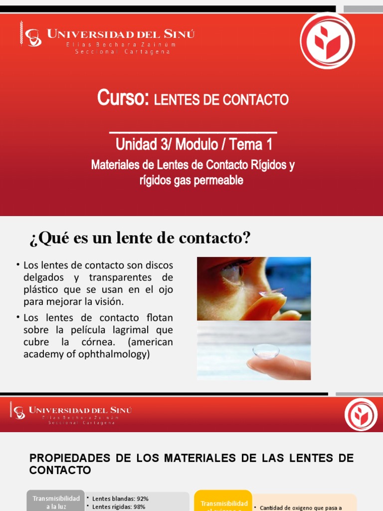Materiales de Lentes de Contactos Rigidos y Rigidos Gas Permebale ...
