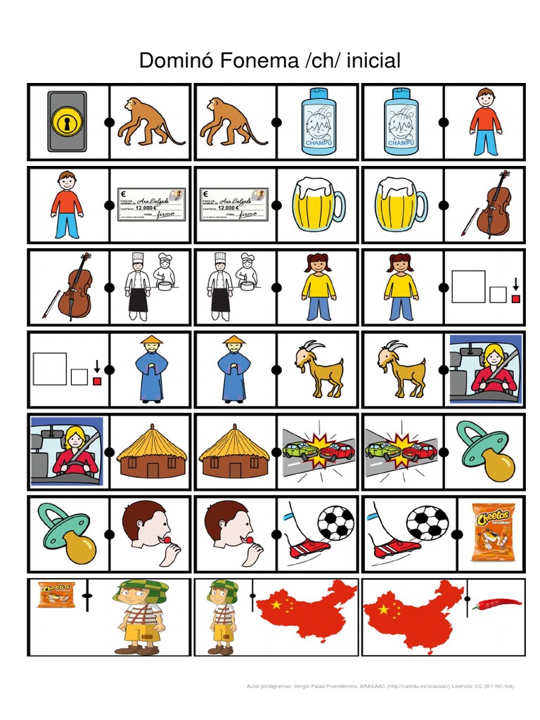 Anexo 7 Fonema CH Domino Encadenado Imagenes PDF | PDF