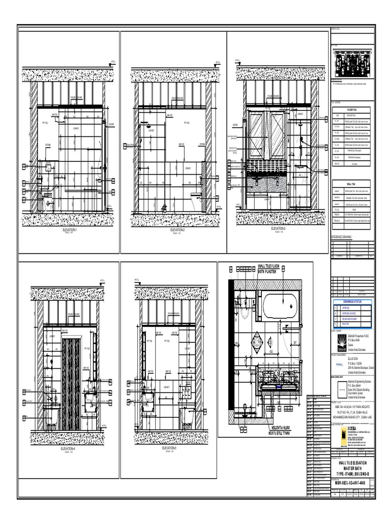 Bathroom Elevation and Tile Details | PDF | Tile | Shower