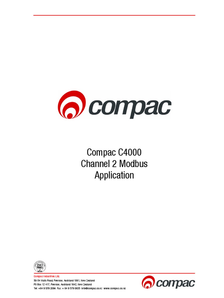 Compac C4000 Channel 2 Modbus Application | PDF | Specification ...