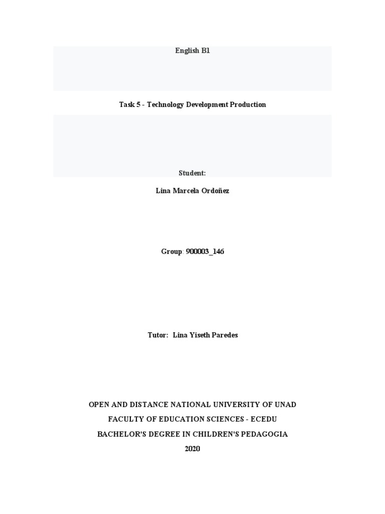 Task 5 - Technology Development Production | PDF