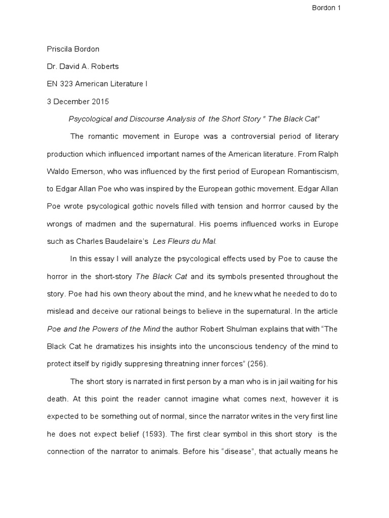 Psycological and Discourse Analysis of The Short Story " The Black Cat ...