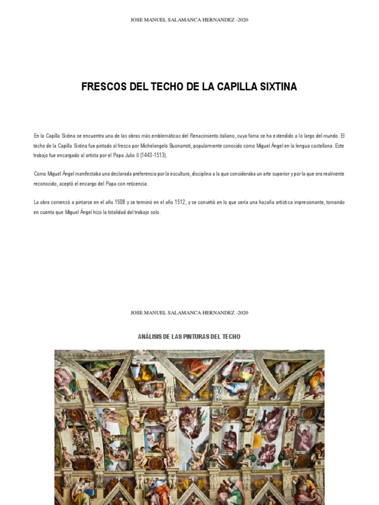 Frescos Capilla Sixtina | PDF | Miguel Ángel | Papa