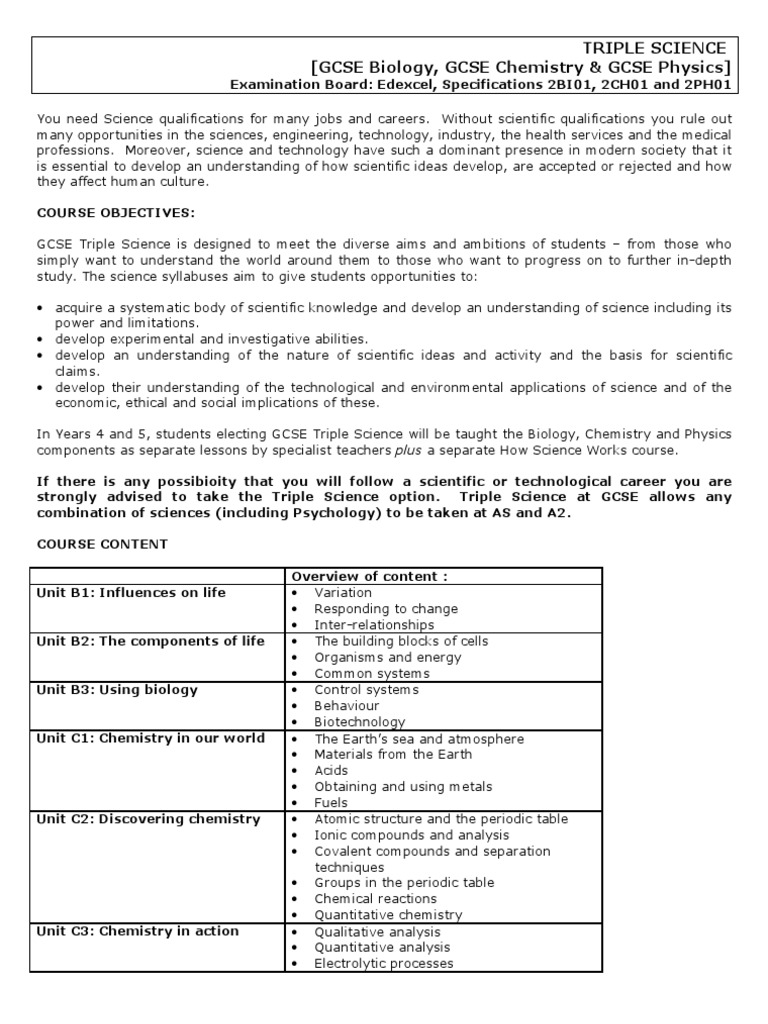 GCSE Triple Science Overview | PDF | Radiation | Science