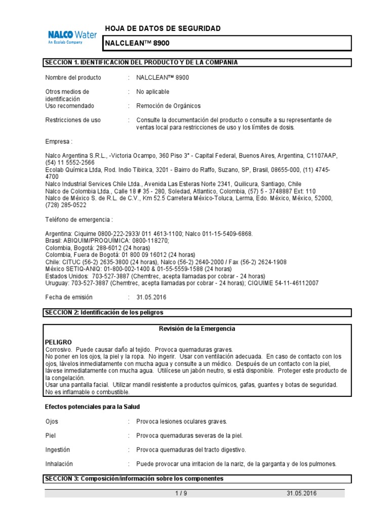 Nalclean 8900 PDF | PDF | Quemar | Reciclaje