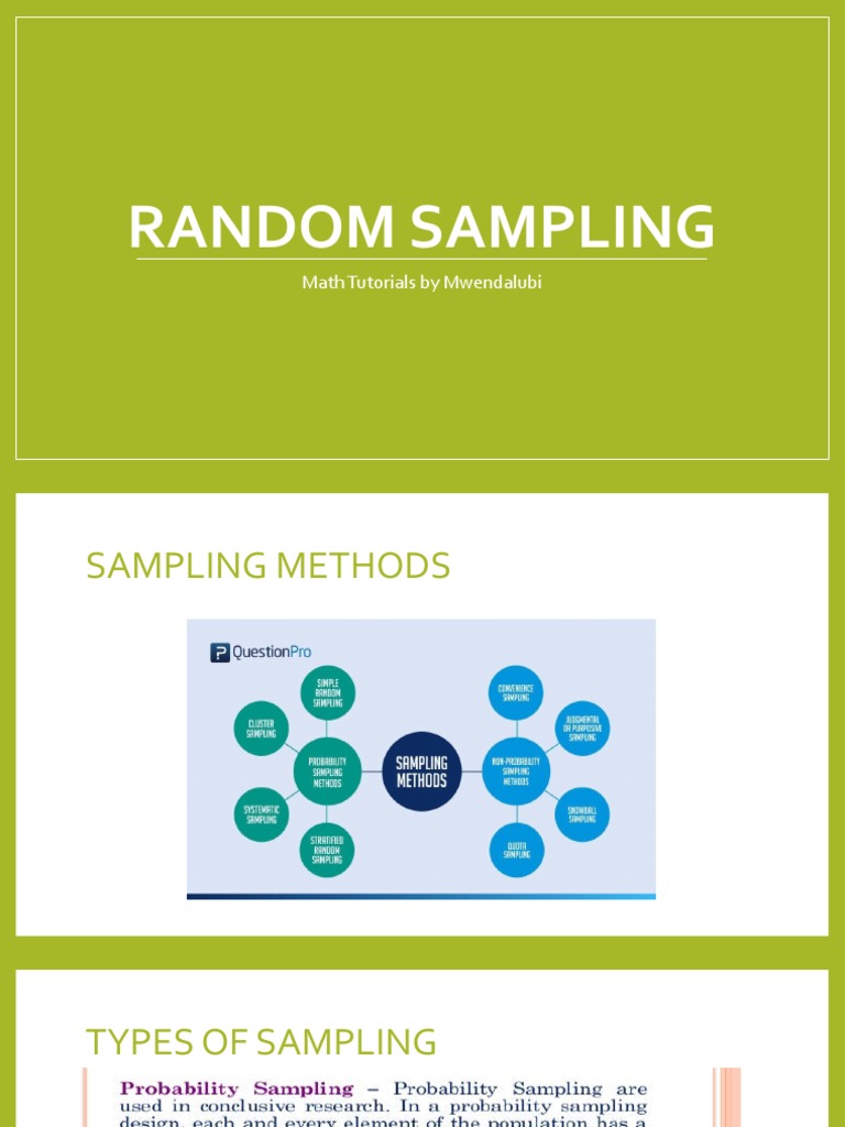 Random Sampling: Math Tutorials by Mwendalubi | PDF | Sampling ...