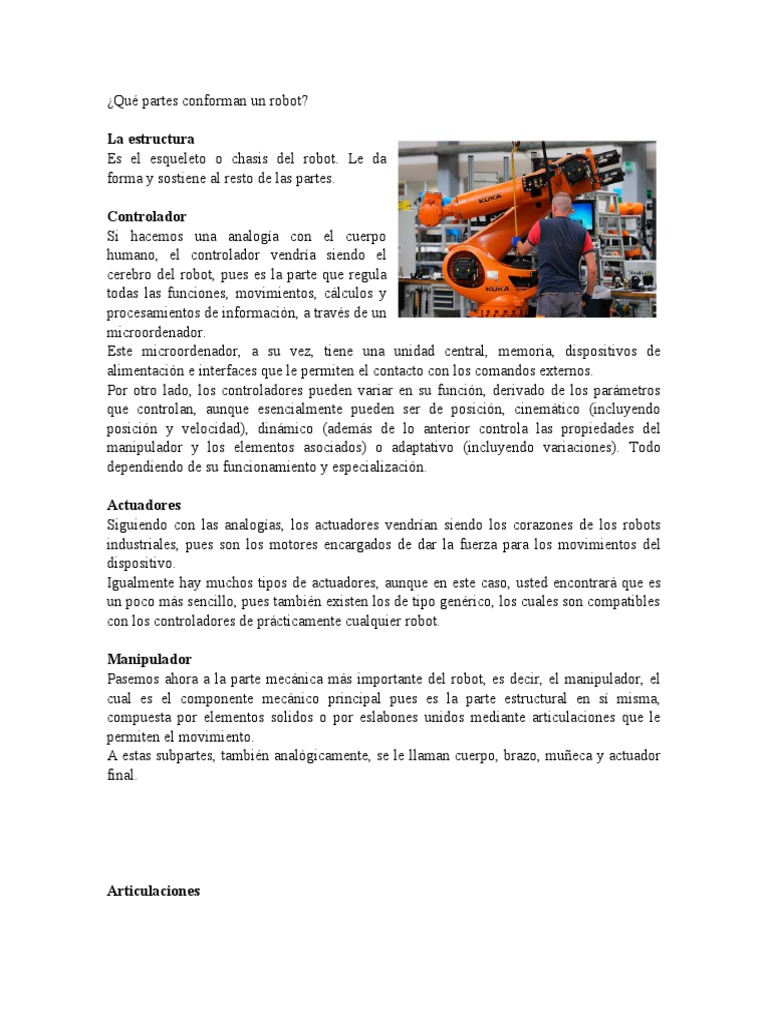 Partes de Un Robot | PDF | Robot | Robótica