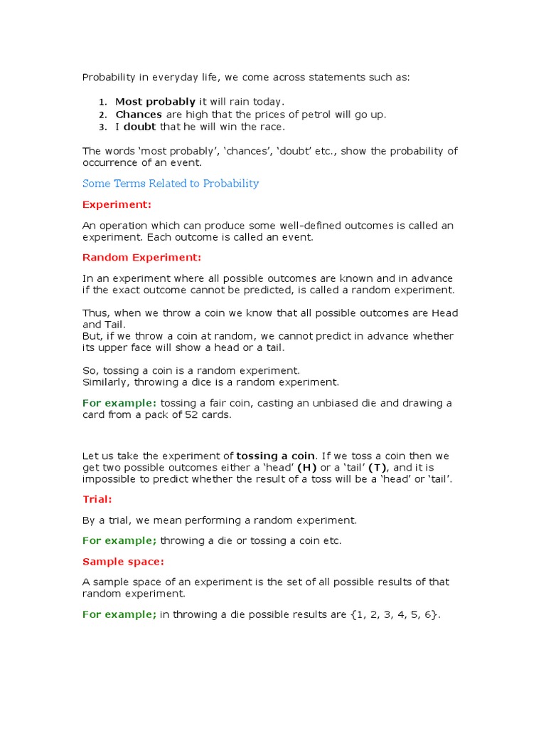 Probability in Everyday Life | PDF | Probability | Probability Theory