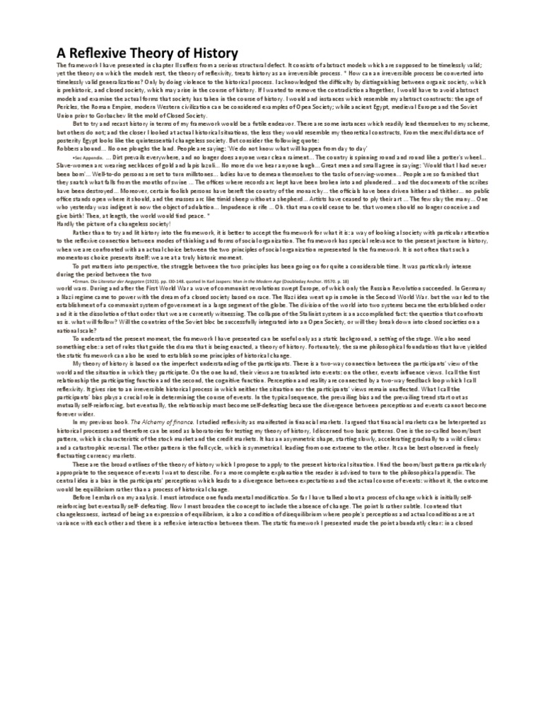 A Reflexive Theory of History | PDF | Valuation (Finance) | Stocks