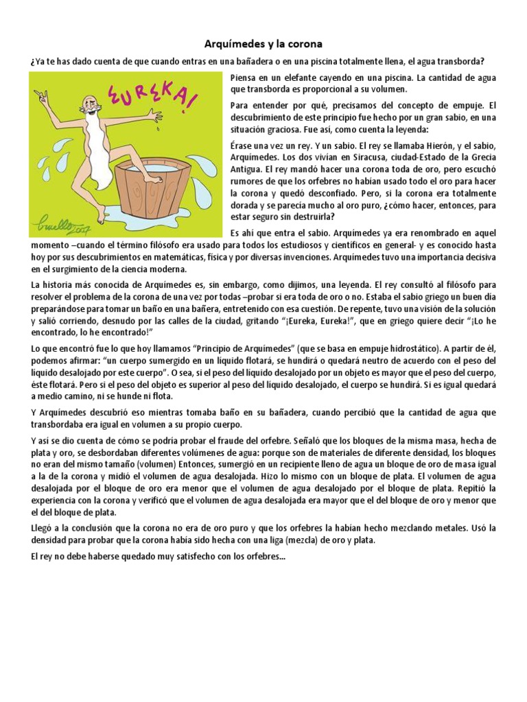 Arquímedes y La Corona | PDF | Densidad | Naturaleza