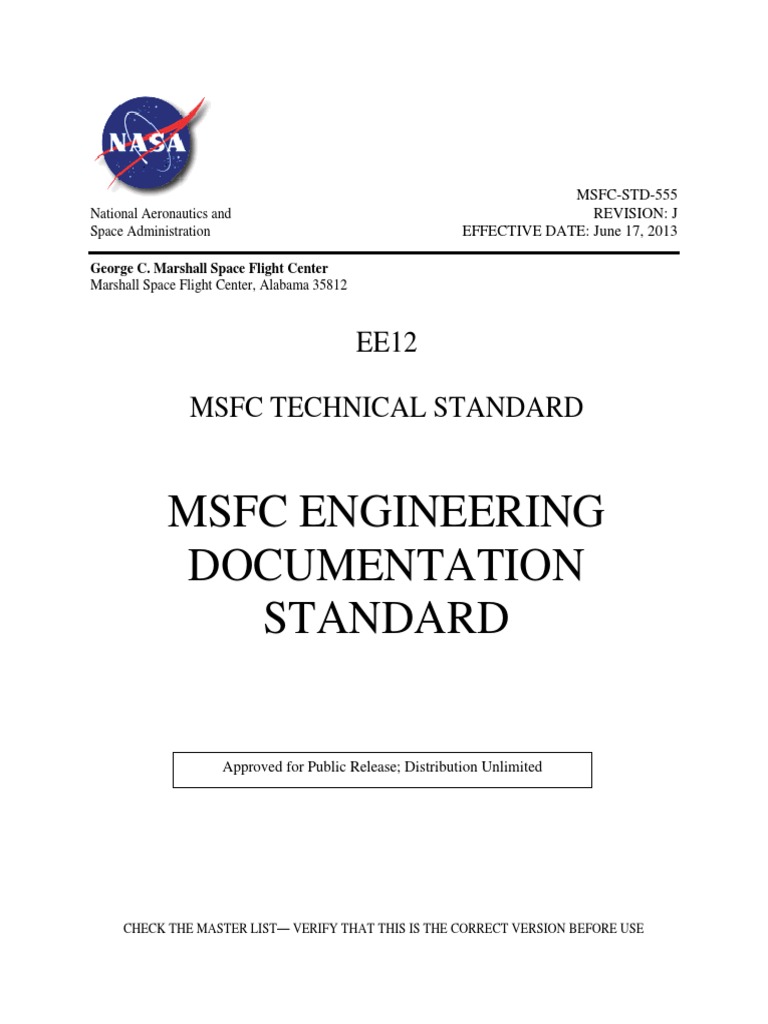 MSFC STD 555j | Download Free PDF | Computer Aided Design | Documentation