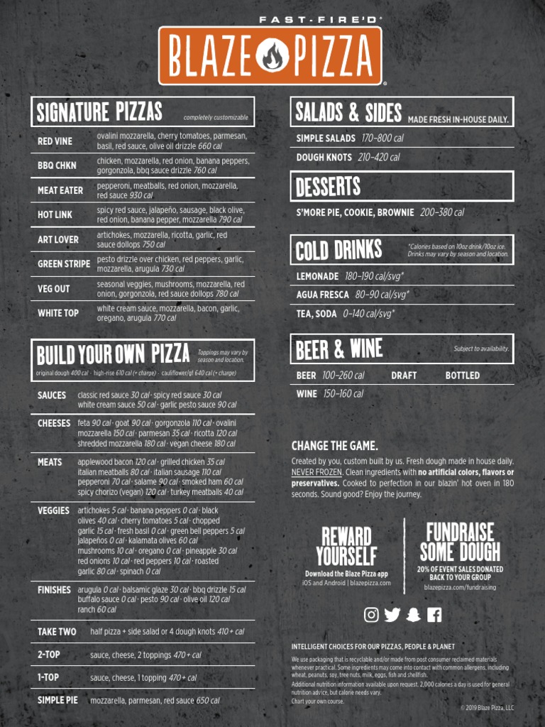 Downloadable Menu 040819 PDF | PDF | Pizza | Sausage