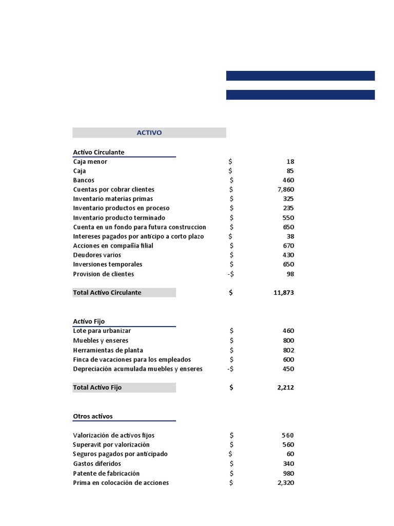 Formato de Balance General | PDF | Hoja de balance | Bancos