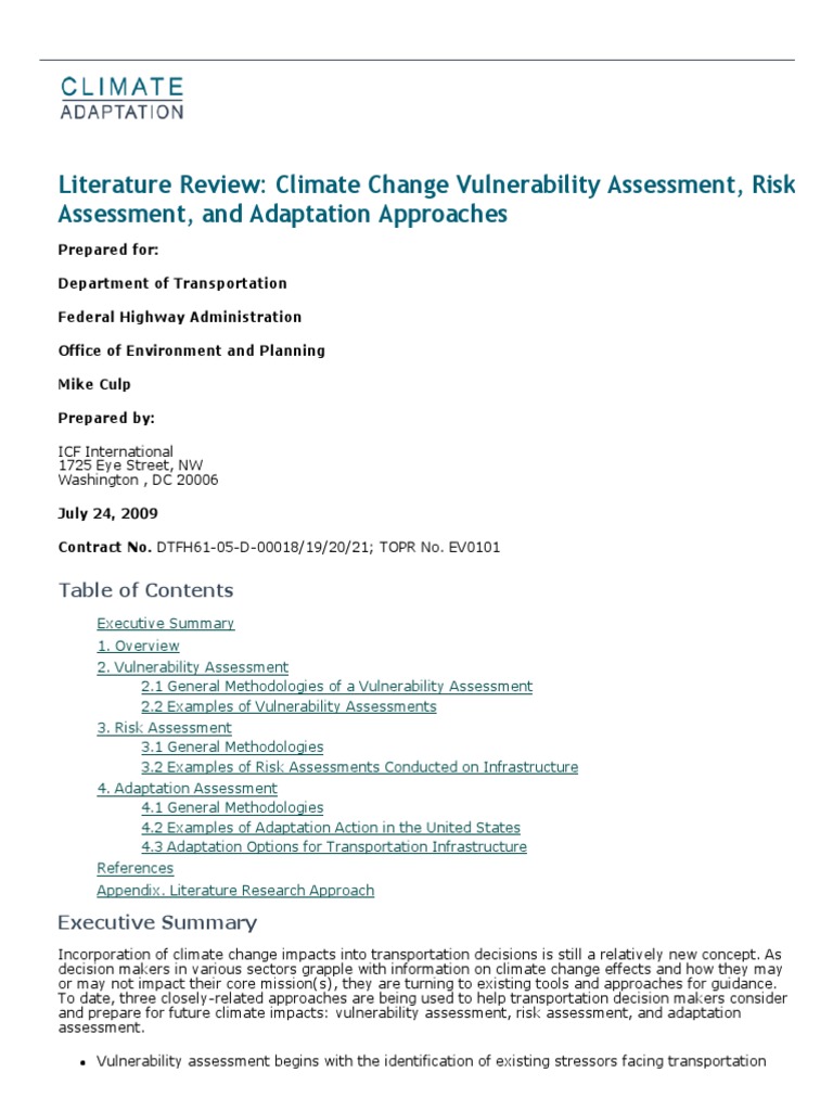 Vulnerability Assessment - FHWA | PDF | Risk Assessment | Climate ...
