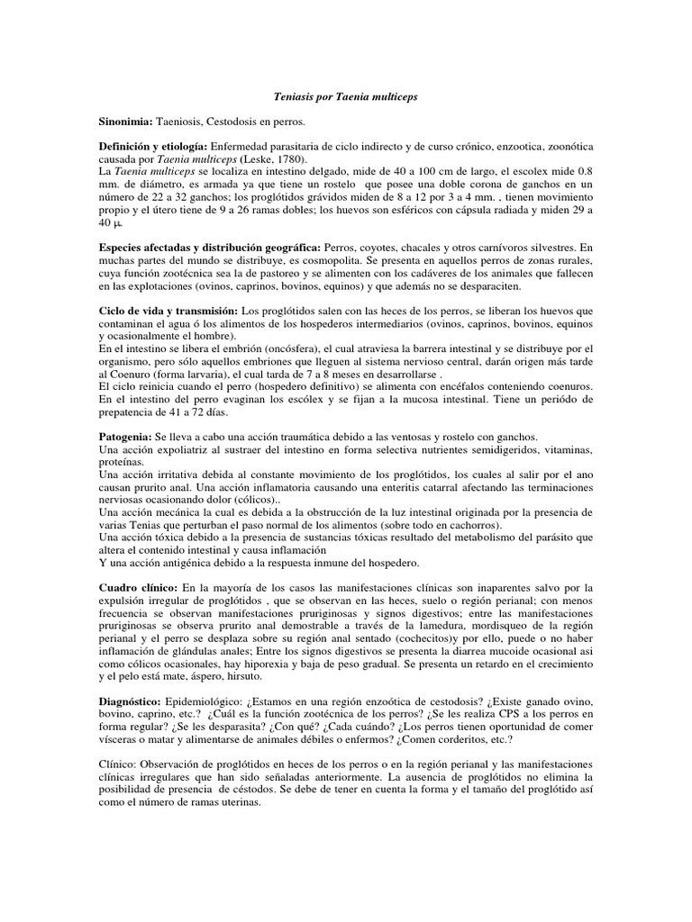 Taenia Multiceps y Coenurosis | PDF | Epidemiología | Ciencias de la Salud