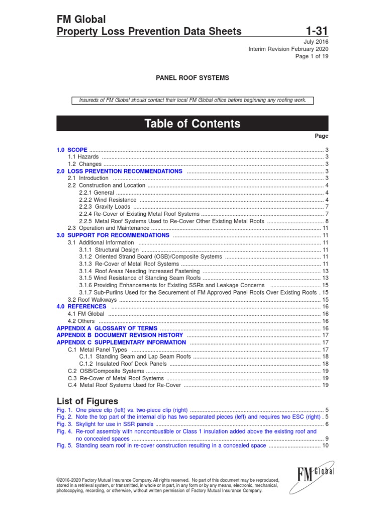 FM Global Property Loss Prevention Data Sheets: List of Figures | PDF ...