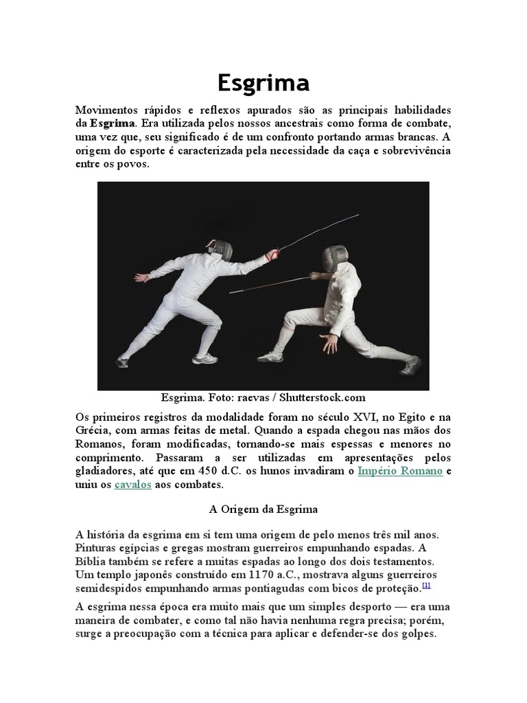 Esgrima | PDF | Esgrima | Esportes de combate