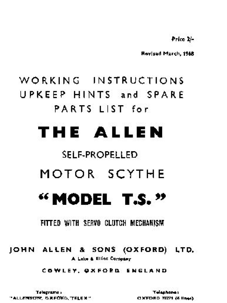 Allen Manual | PDF | Knife | Carburetor