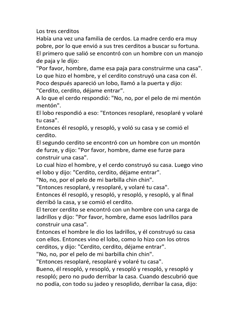 Los Tres Cerditos Pdf
