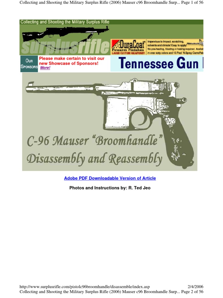 Mauser C96 Disassembly Guide | PDF | Gun Barrel | Rifle