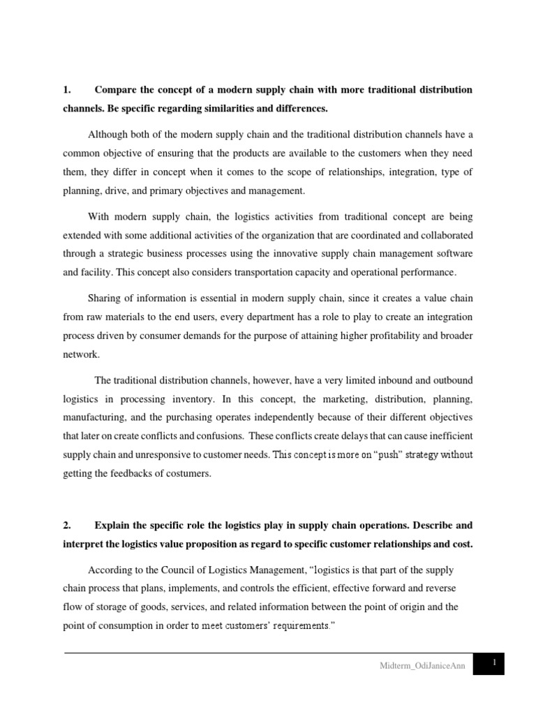 Supply Chain Management Question and Answer | PDF | Logistics | Supply ...