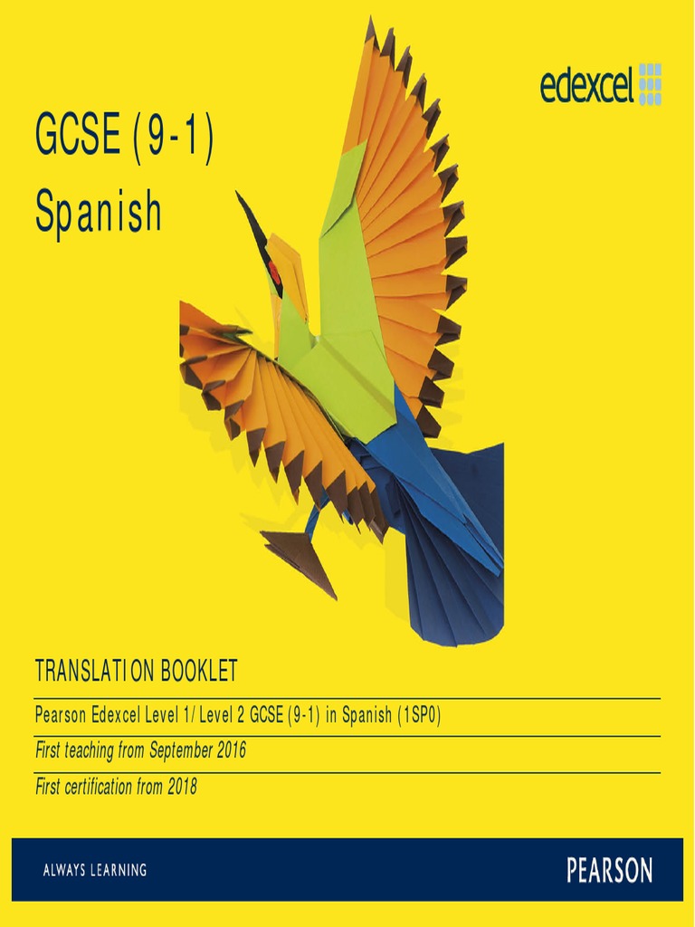 GCSE (9-1) Spanish: Translation Booklet | PDF | Grammatical Gender | Noun