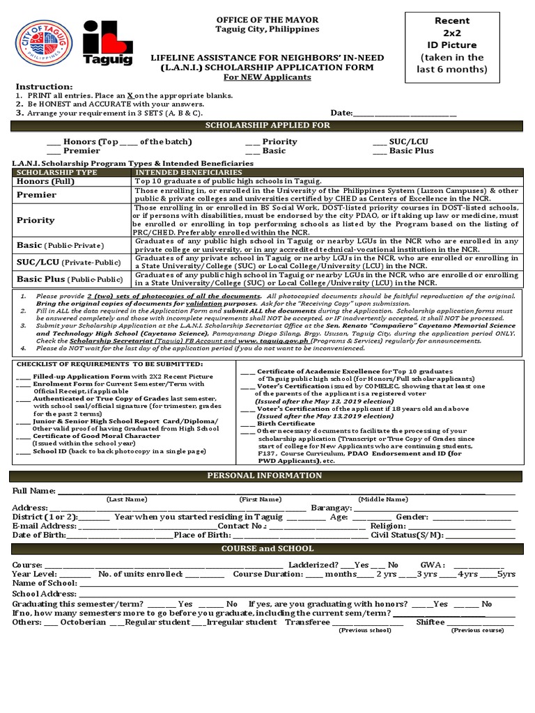 LANI NEW Applicant Form PDF | PDF | Social Institutions | Social Science