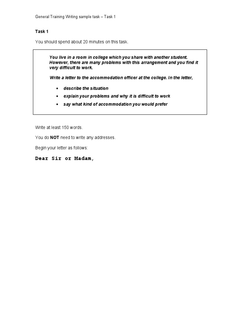 General Training Writing Sample Task - Task 1 PDF | PDF | Career & Growth
