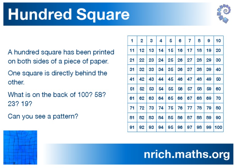 Coded Hundred Square Puzzle | PDF