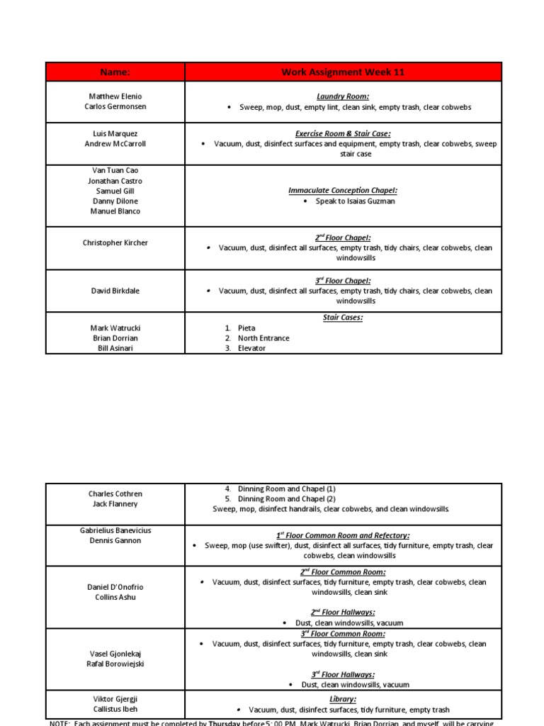 Name: Work Assignment Week 11: Laundry Room | PDF | Cleaning | Nature