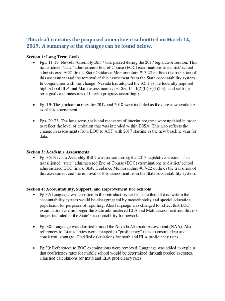 2019 ESSA Amendment Resubmission | PDF | Elementary And Secondary ...