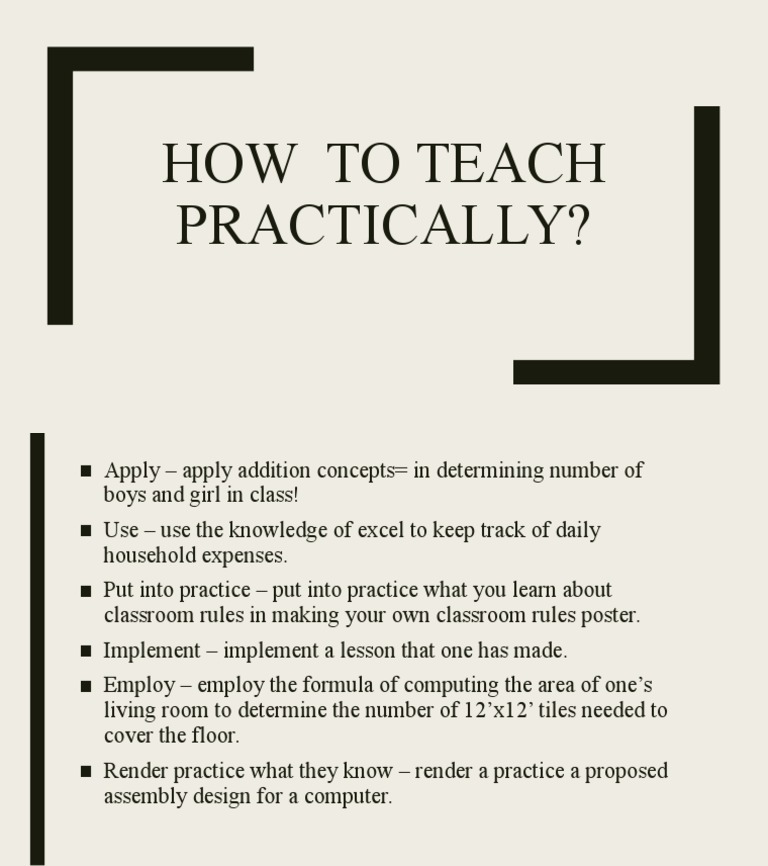 How Teach Practically | PDF