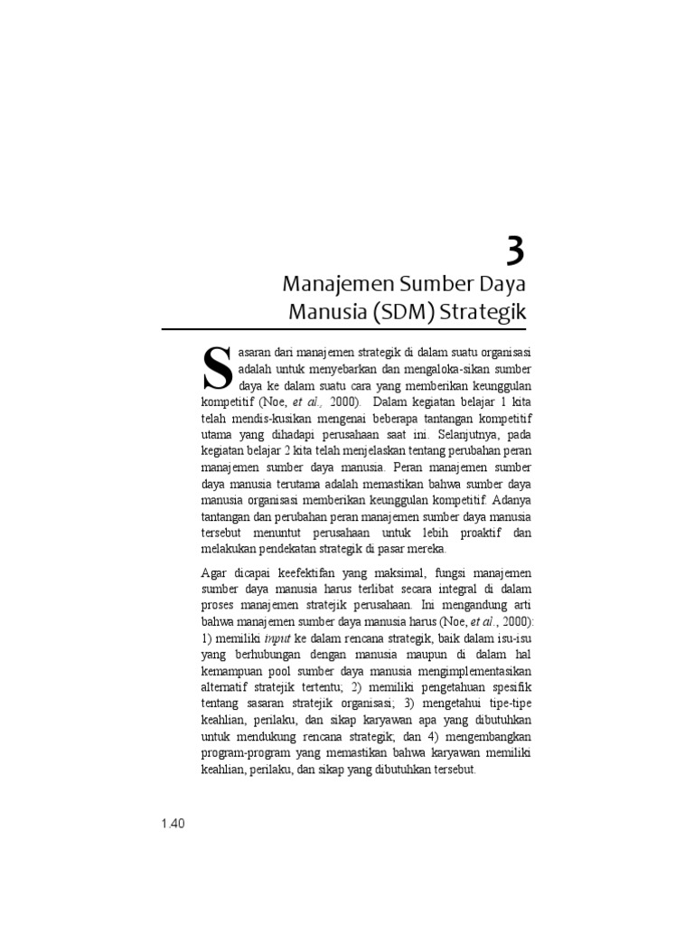 Modul Iv - Manajemen Sumber Daya Manusia Strategik PDF | PDF