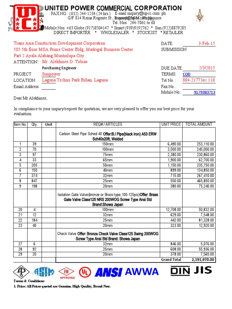 Price List of Pipe | PDF | Pipe (Fluid Conveyance) | Chemical Engineering