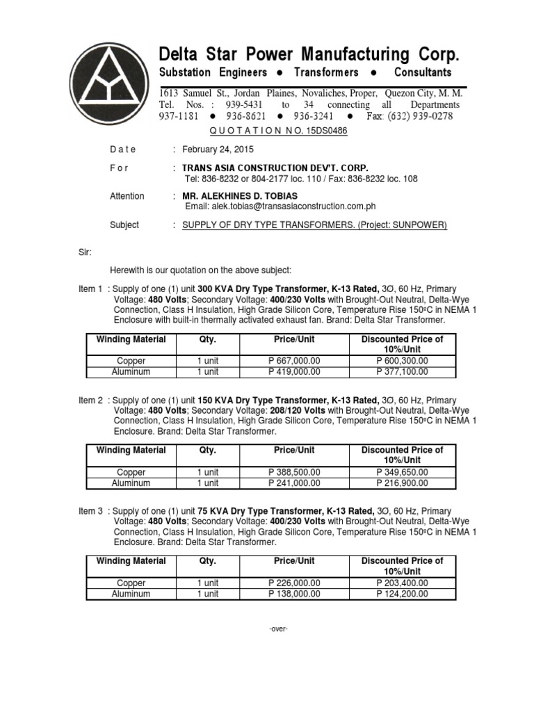 Dry Type Transformer PDF | PDF | Transformer | Components