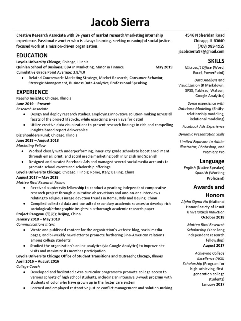 Jacob Sierra Resume | PDF | Analytics | Social Media