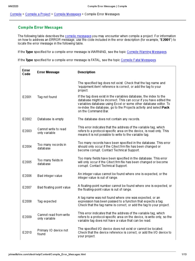 Citect Scada Compile Error Messages Pdf Parameter Computer Programming Subroutine