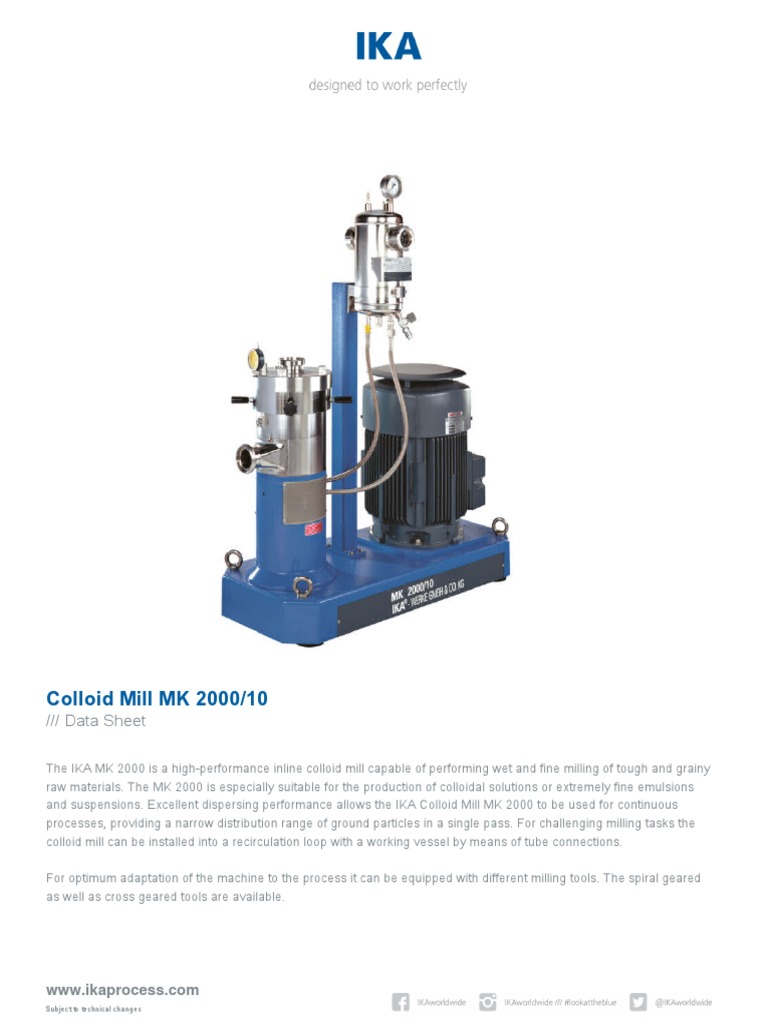 High-Performance IKA Colloid Mill MK 2000 | PDF