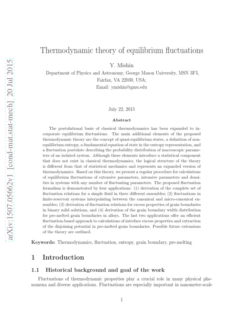 Energy Fluctuations | PDF | Statistical Mechanics | Thermodynamic ...