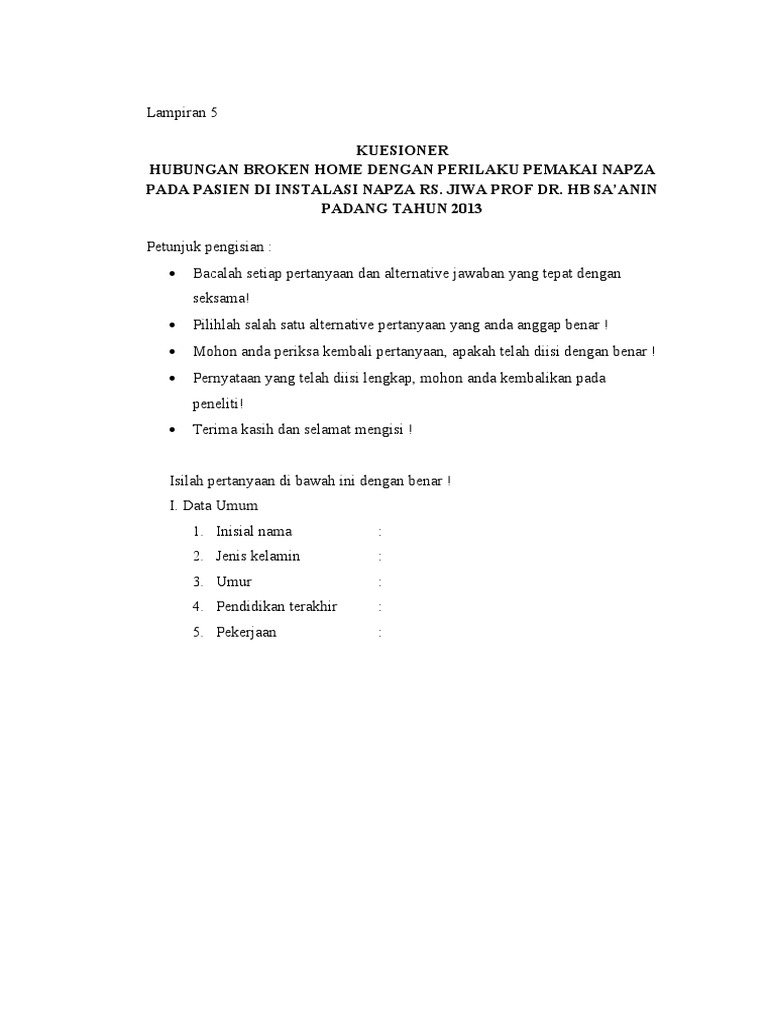 Beri Tanda Checklist | PDF