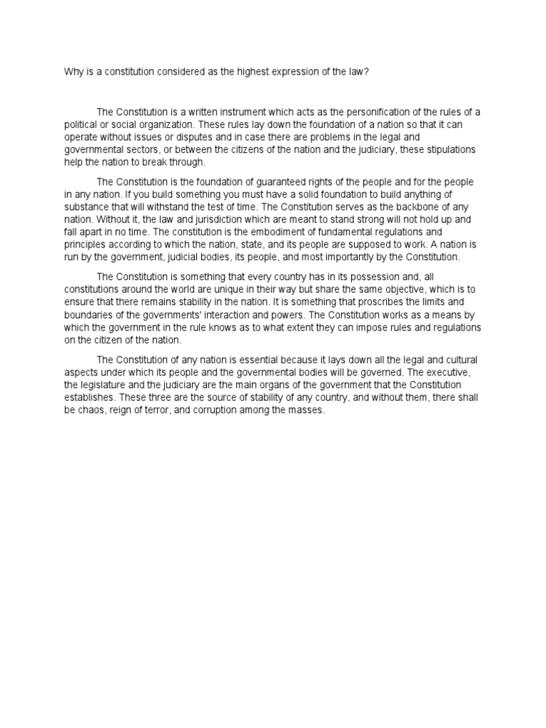 Essay On Constitution | PDF