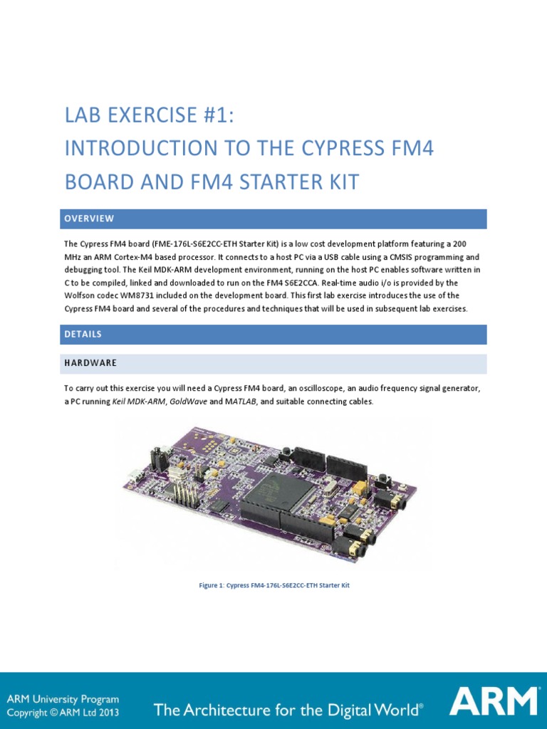 Lab Exercise #1: Introduction To The Cypress Fm4 Board and Fm4 Starter ...