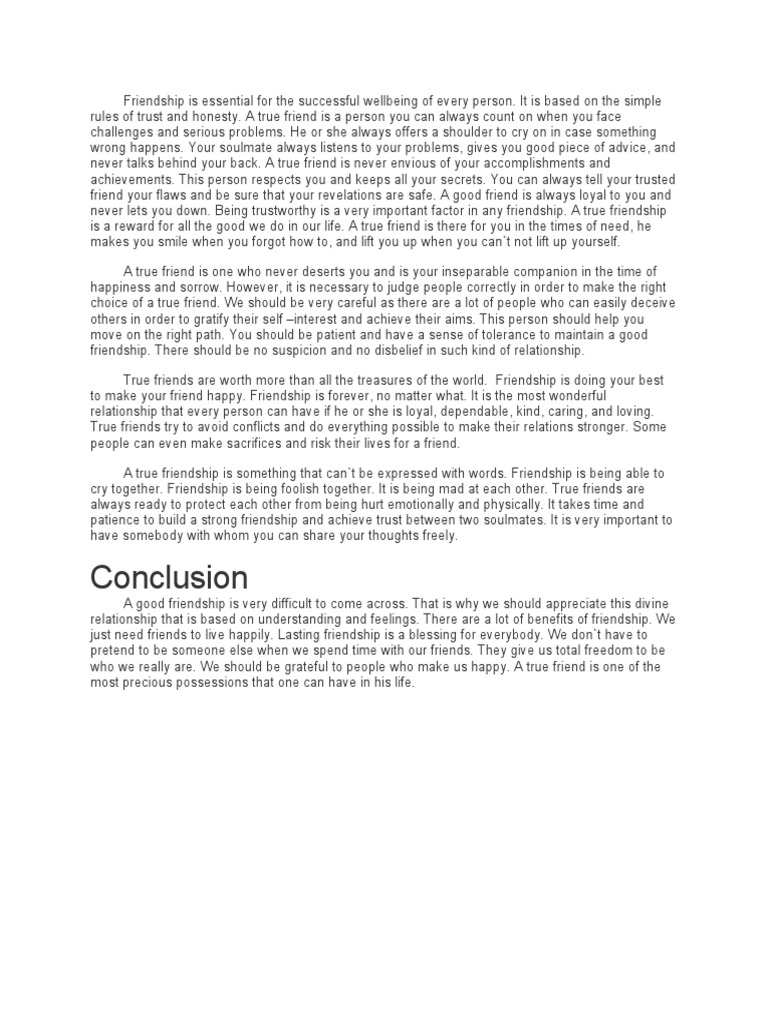A True Value of Friendship | PDF | Friendship | Social Psychology