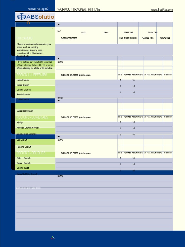 Shawn Phillips' ABSolution Workout Guide | PDF | High Intensity ...