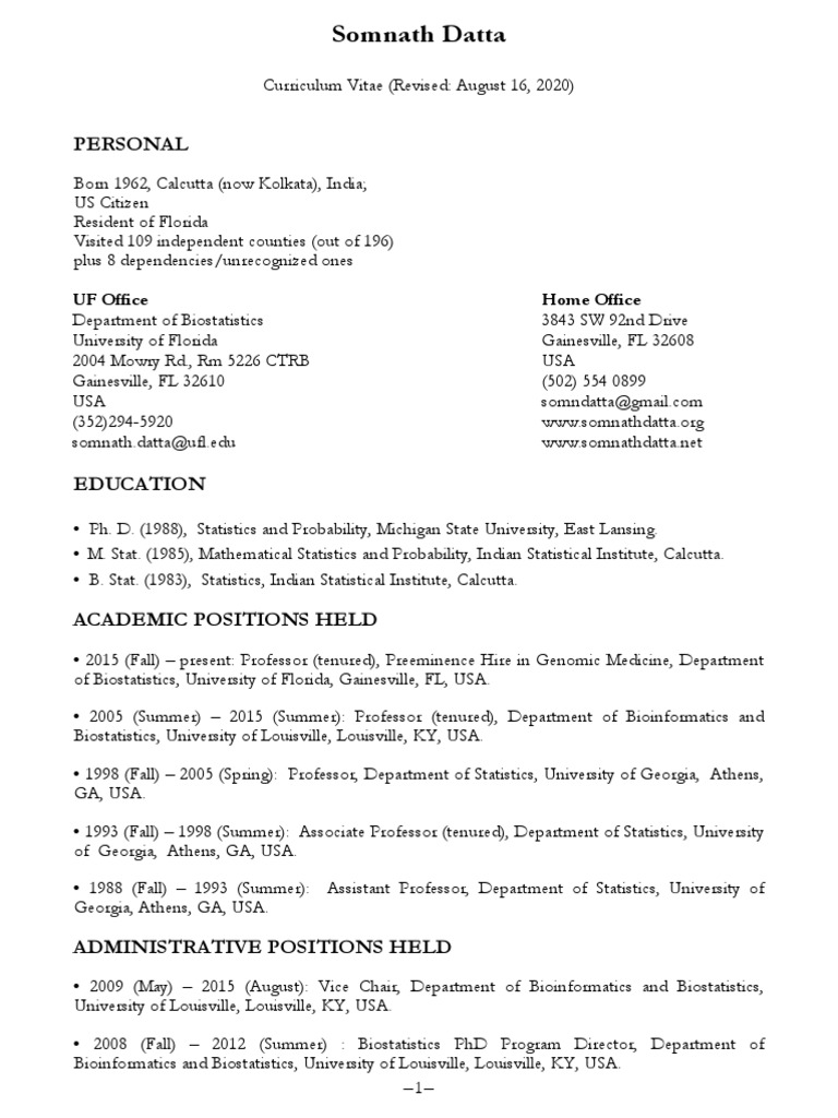 CV PDF | PDF | Statistics | Regression Analysis