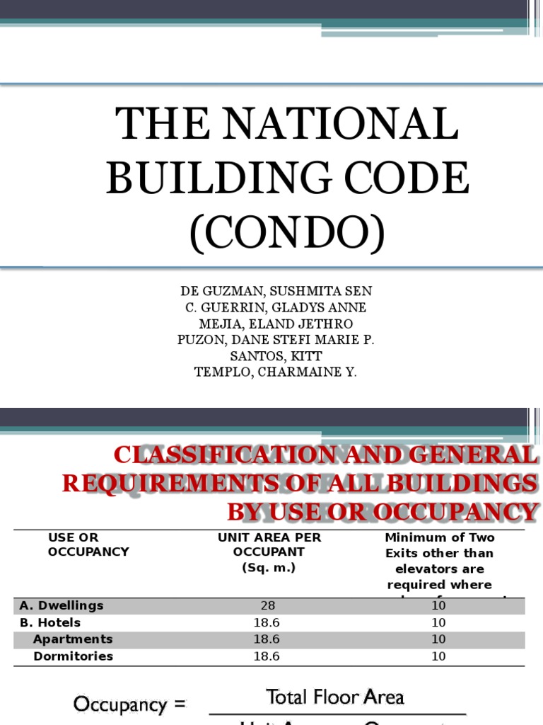Building Code Presentation PDF | PDF | Stairs | Components
