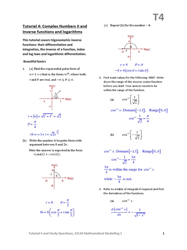 2542 33130 T4 Soln | PDF | Complex Analysis | Numbers