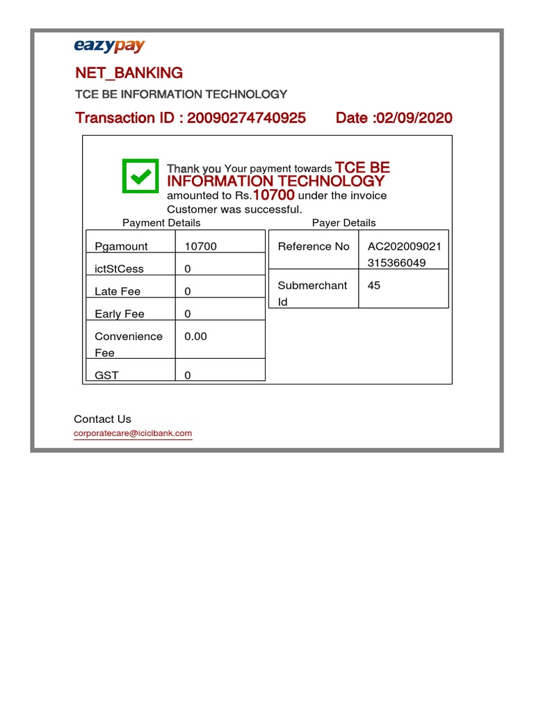 Net - Banking: Tce Be Information Technology | PDF