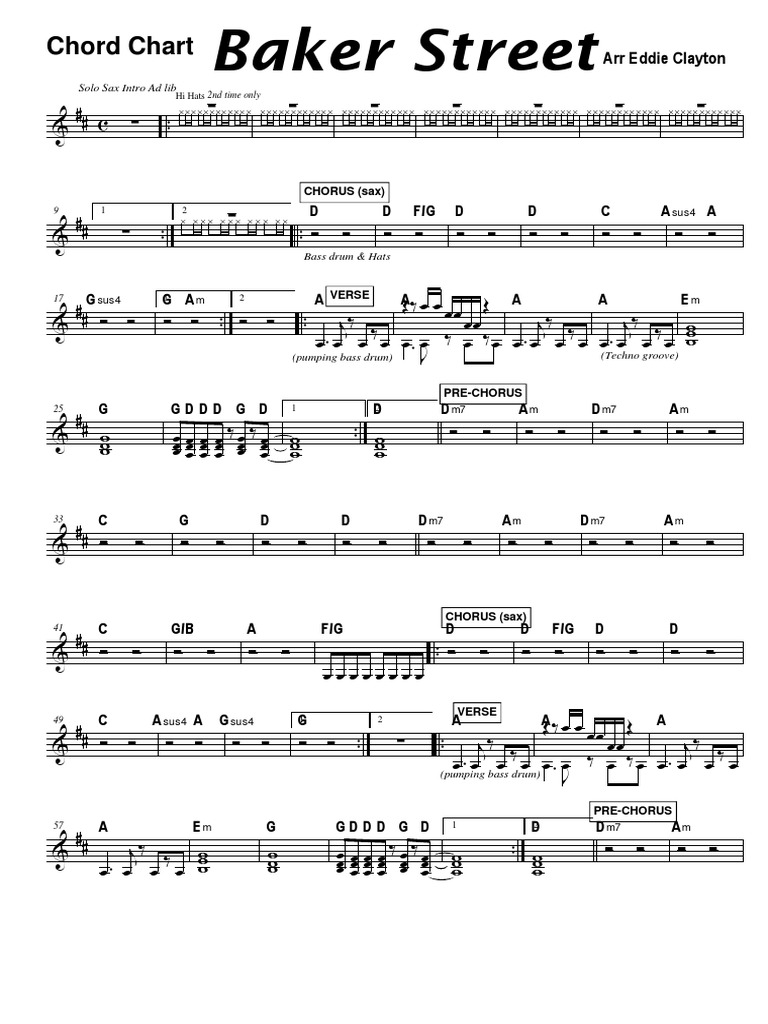 Baker Street - 006 Chord Chart PDF | PDF | Song Structure | Harmony