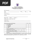 Visitor Health Declaration Form | PDF | Common Cold | Respiratory Diseases
